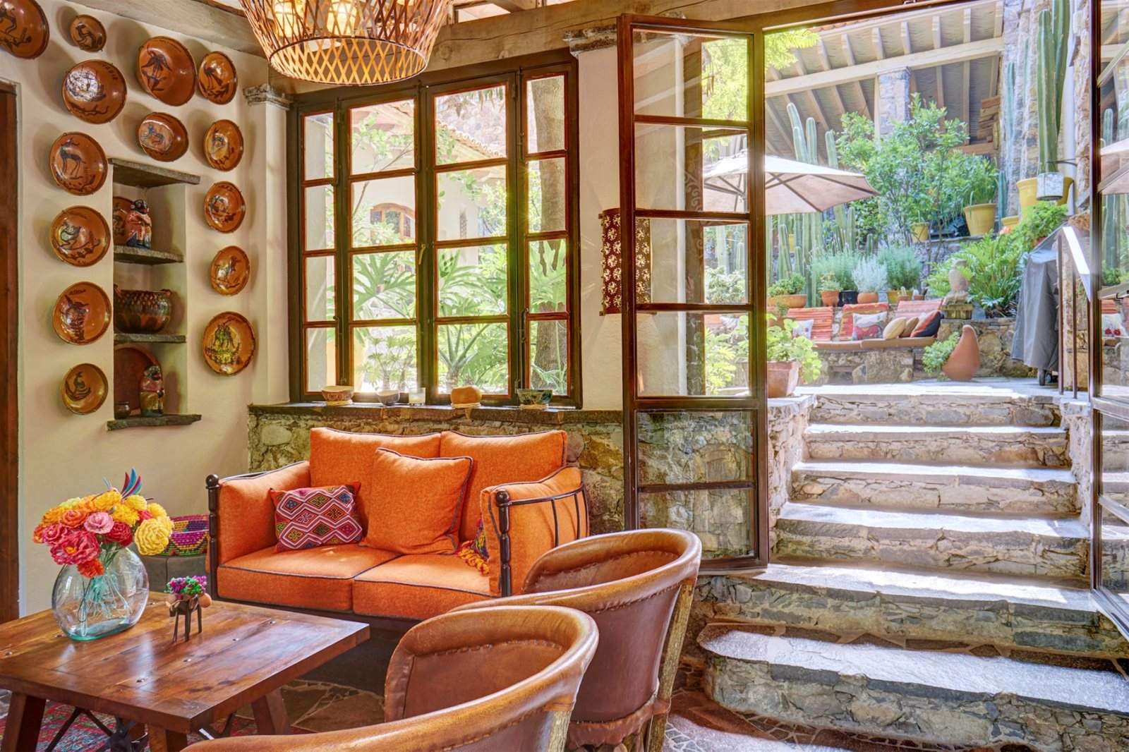 Enclosed seating area by Kitchen