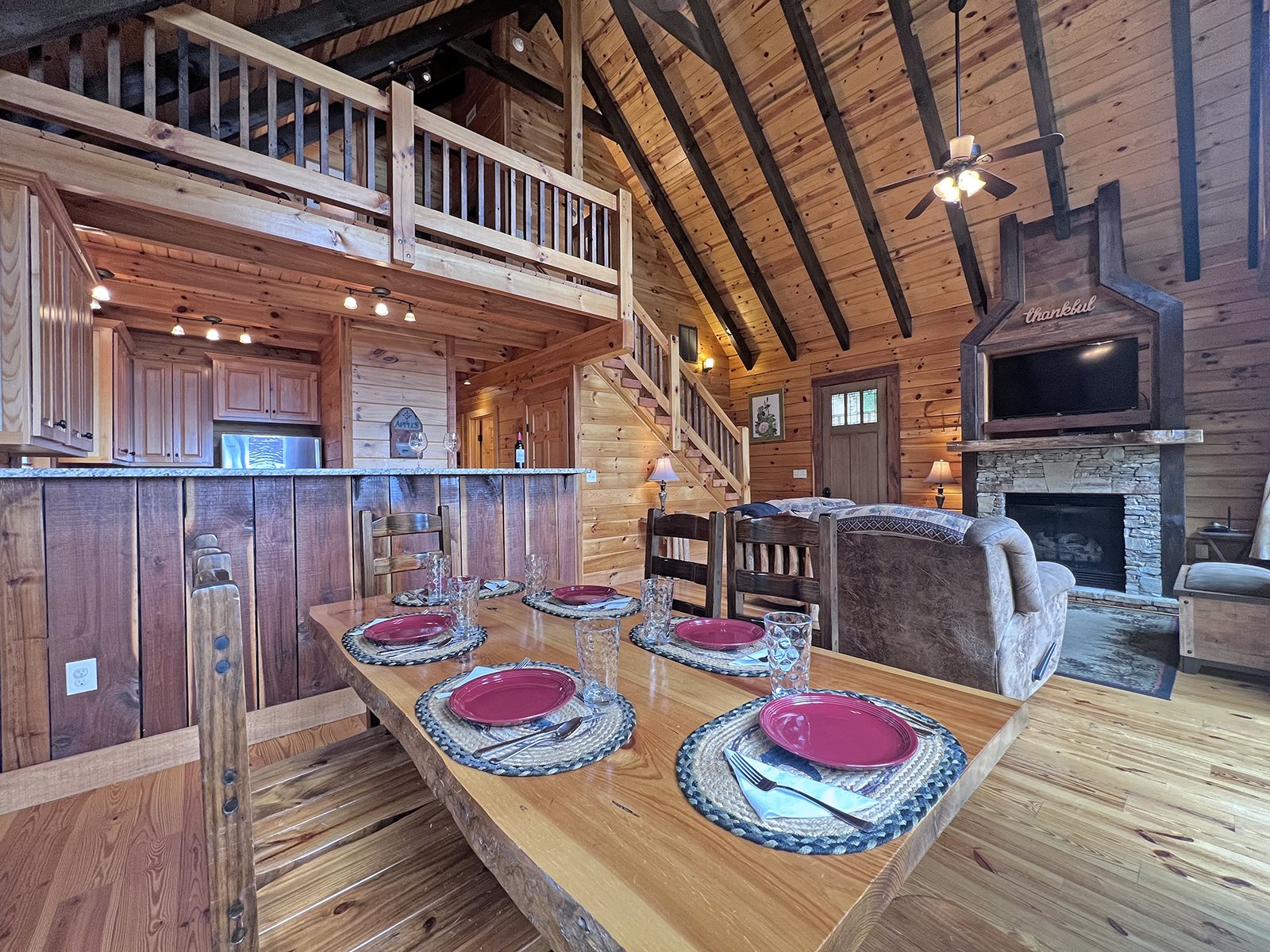 Secluded, Luxury Log Cabin Rental with Long-Range Views of Smoky Mountains