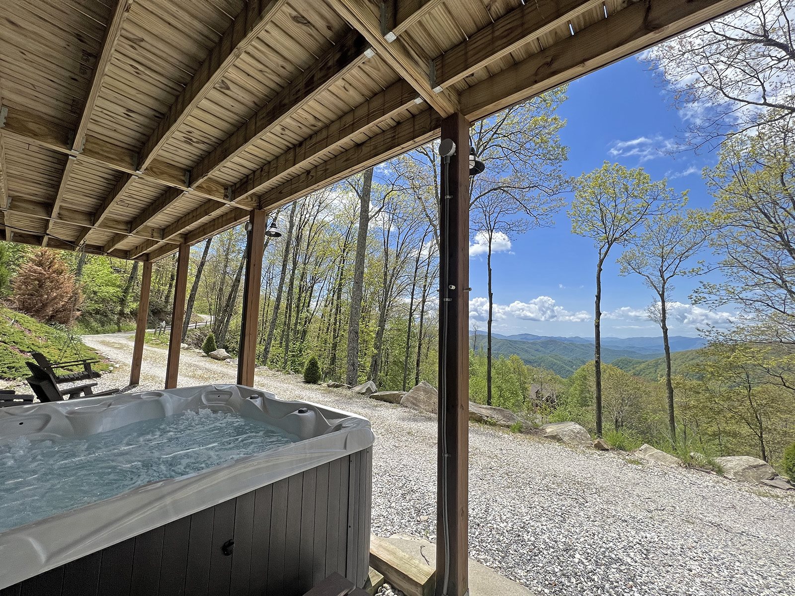 Secluded, Luxury Log Cabin Rental with Long-Range Views of Smoky Mountains