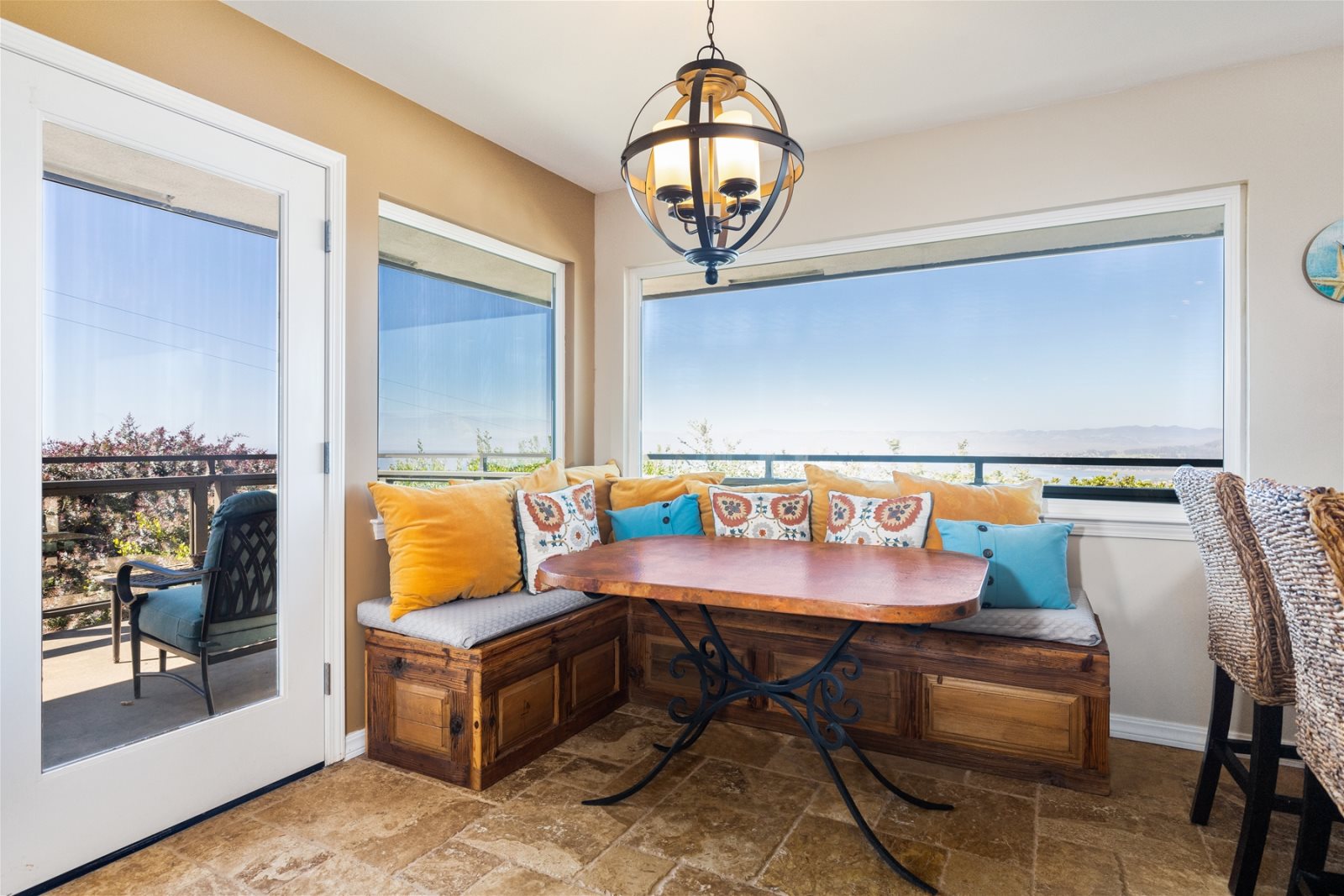 Breakfast table and access to balcony